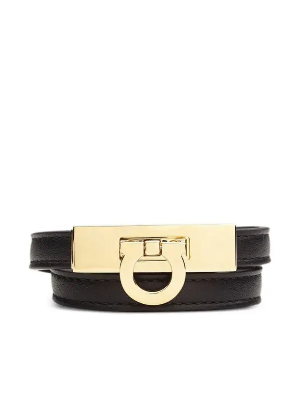 FERRAGAMO Gancini Double Twist Bracelet - Black