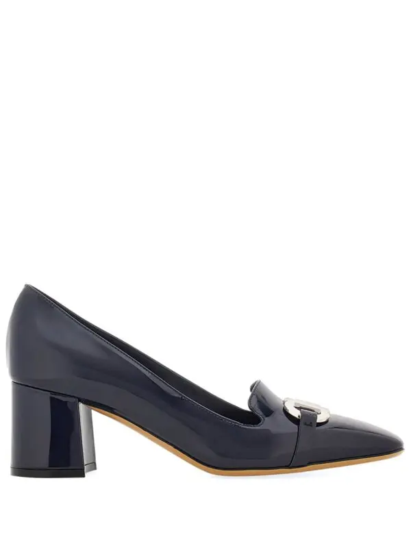 FERRAGAMO Gancini-plaque Leather Pumps