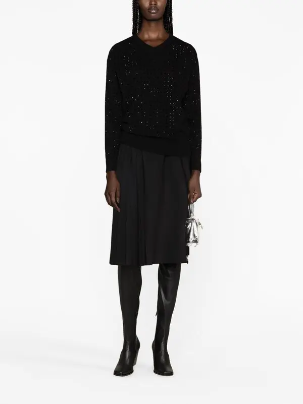 Sportmax Rhinestone-embellished Jumper - Black