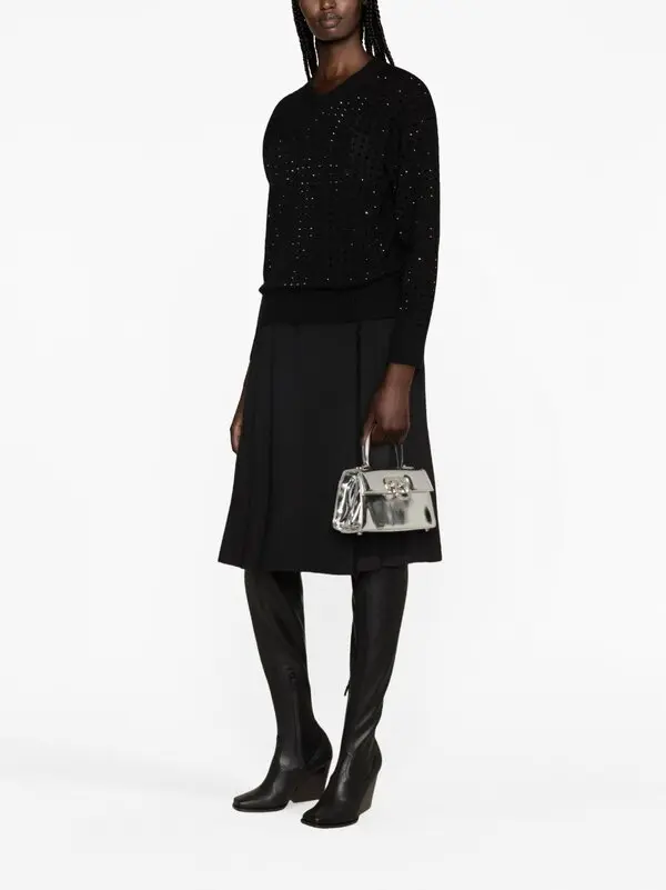 Sportmax Rhinestone-embellished Jumper - Black