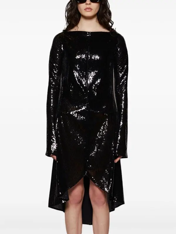 COURREGES Ellipse Glittered Midi Dress