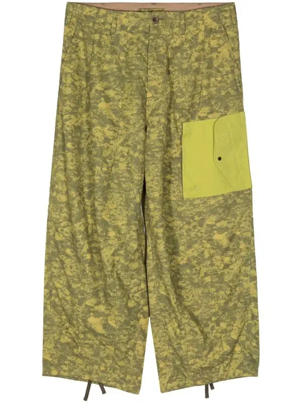 TEN C Camouflage Print Trousers - Green