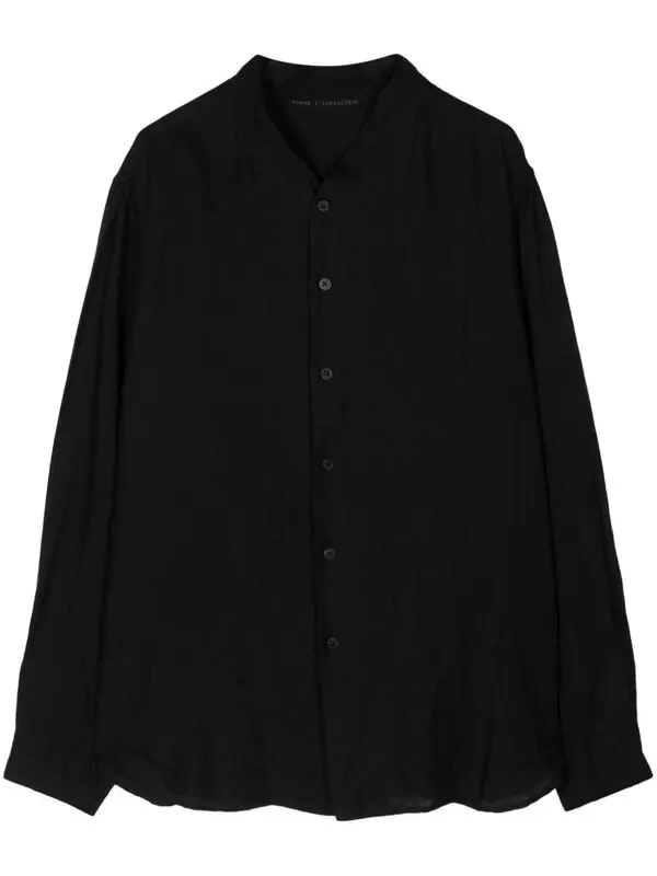 FORME D'EXPRESSION Long-sleeve Linen Shirt - Black