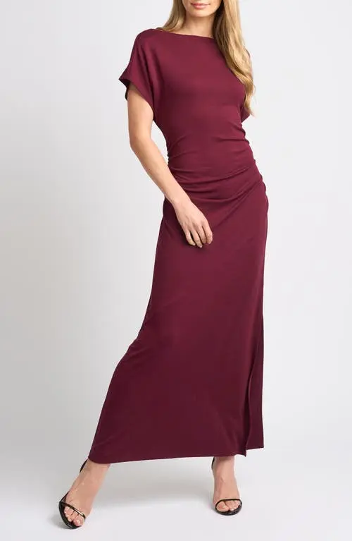 Halogen Dolman Sleeve Boatneck Maxi Dress - Winterberry