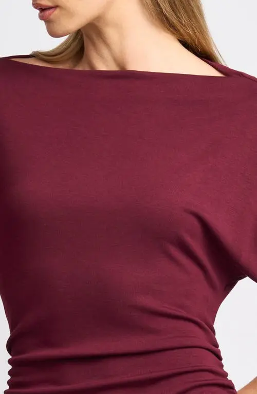 Halogen Dolman Sleeve Boatneck Maxi Dress - Winterberry