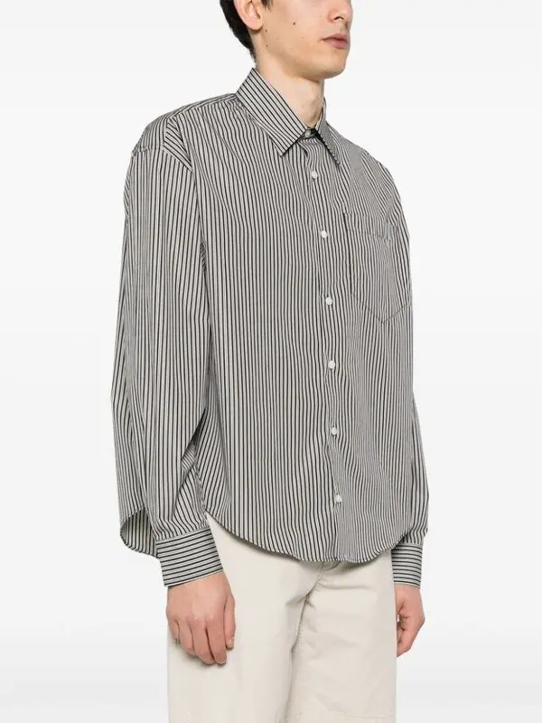 AMI Paris De Coeur Striped Cotton Shirt