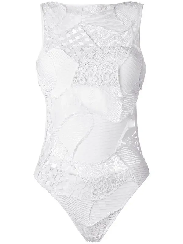AMIR SLAMA Crochet Swimsuit - White