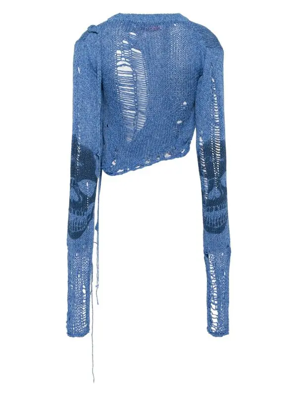 Ottolinger Skull-print Distressed-effect Jumper