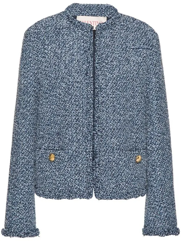 Valentino Garavani Denim Tweed Jacket - Blue