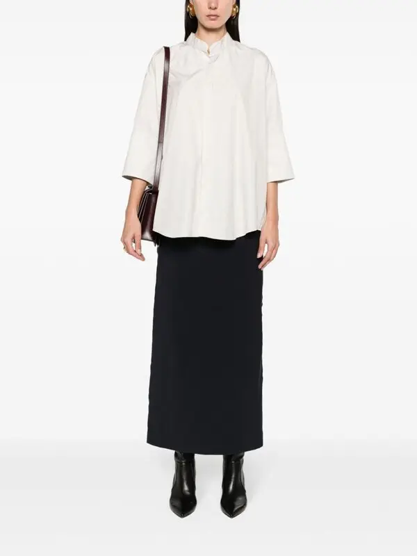 AMI Paris Band-collar Cotton Shirt