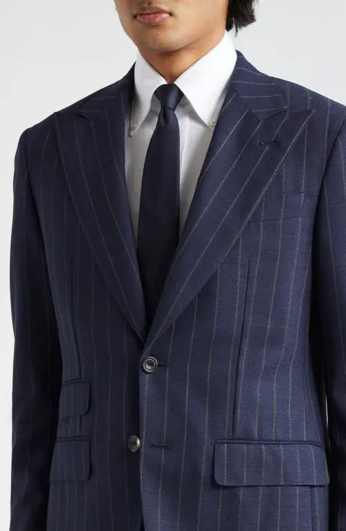 Thom Sweeney Pinstripe Structured Wool Suit