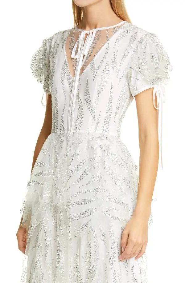 silver peplum dress Ivonne D ID6206
