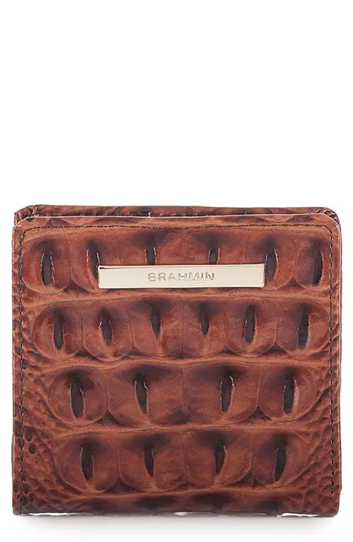 Brahmin Jane Croc Embossed Leather Wallet - Pecan