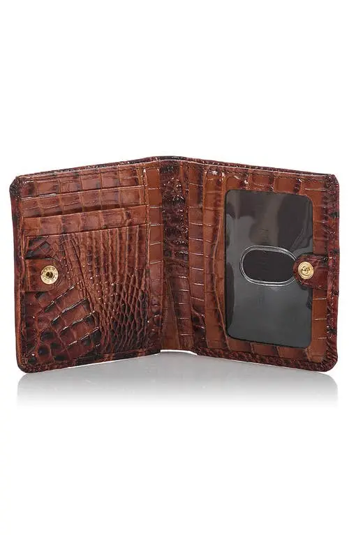 Brahmin Jane Croc Embossed Leather Wallet - Pecan