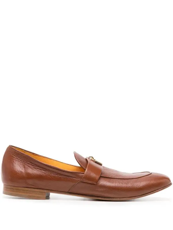 MADISON MAISON Lock Leather Loafers - Brown