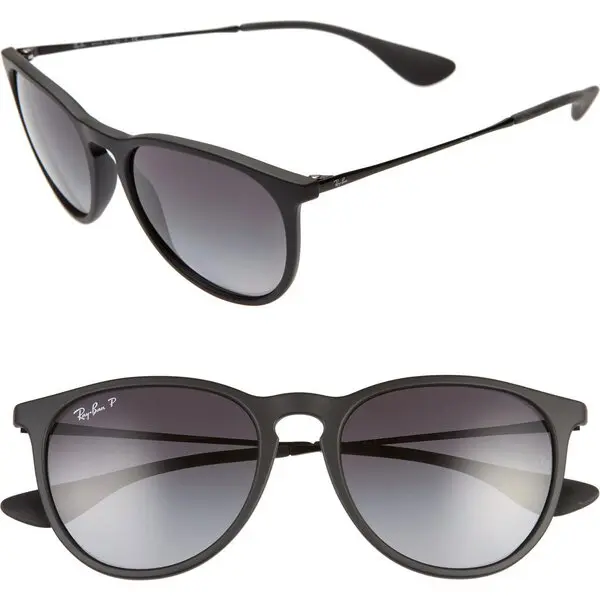Ray-ban Erika Classic Sunglasses - Black/ Grey Grad Grey Polar