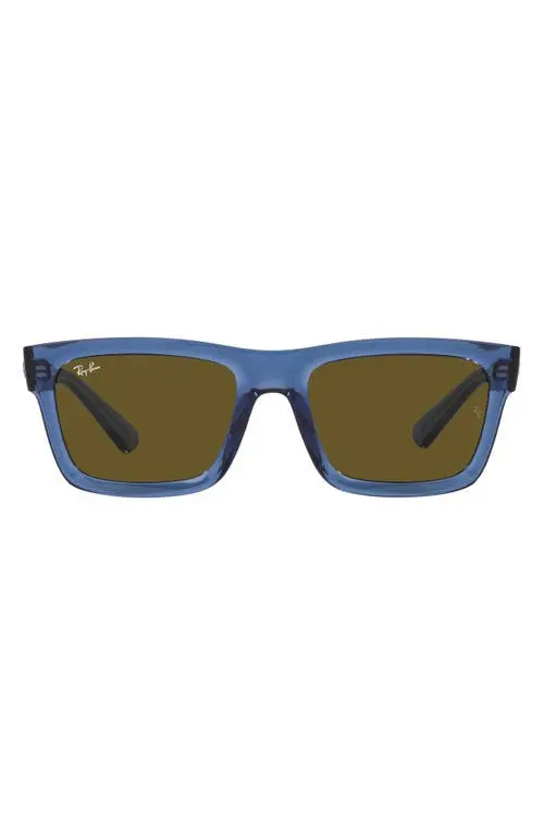 Ray-ban Warren 57mm Rectangular Sunglasses - Dark Brown/blue
