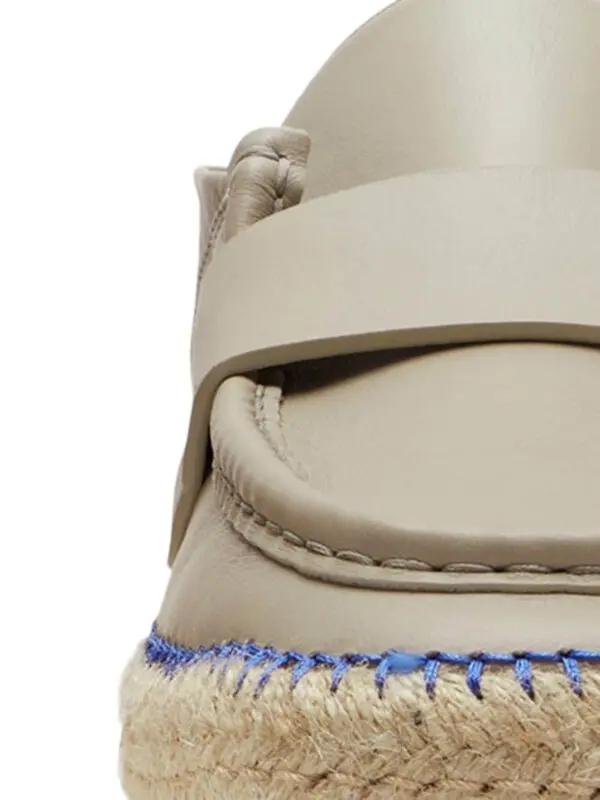 Burberry Leather Deck Espadrilles In Neutrals - 49% Off