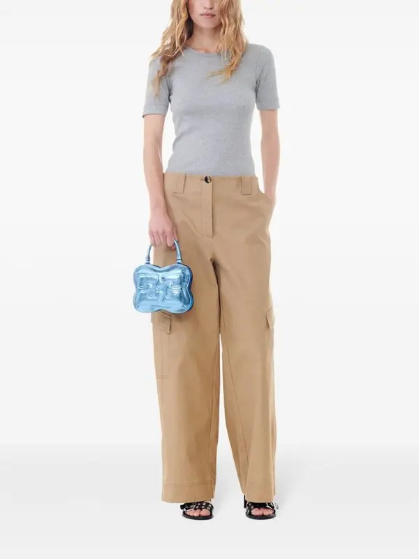 GANNI Mid-rise Cargo Trousers - Neutrals