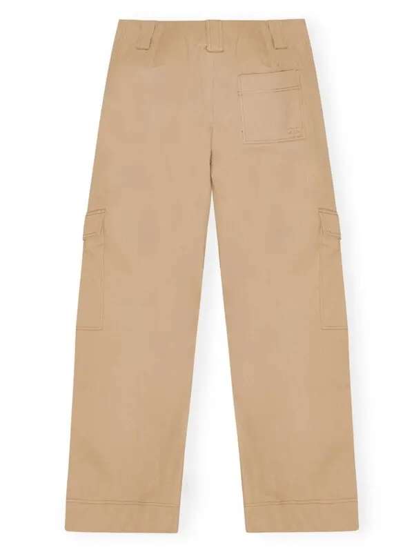 GANNI Mid-rise Cargo Trousers - Neutrals
