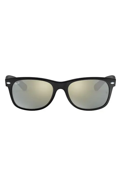 Ray-ban Wayfarer Sunglasses - Rubber Black/grn Silver Mirror