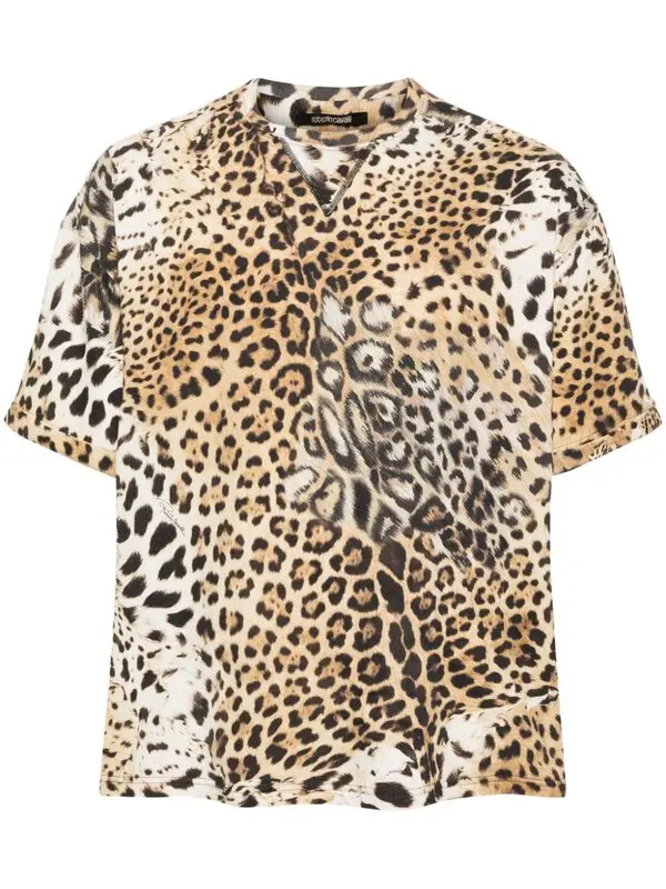 Roberto Cavalli Jaguar-print Cotton T-shirt