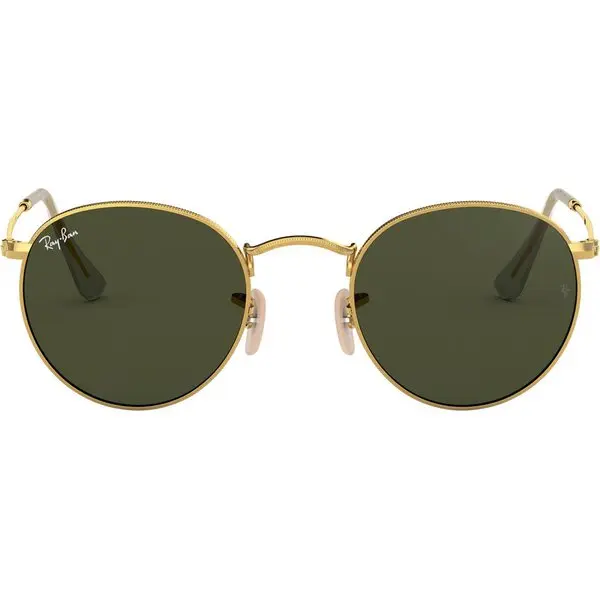 Ray-ban Icons 50mm Round Sunglasses - Gold/ Green