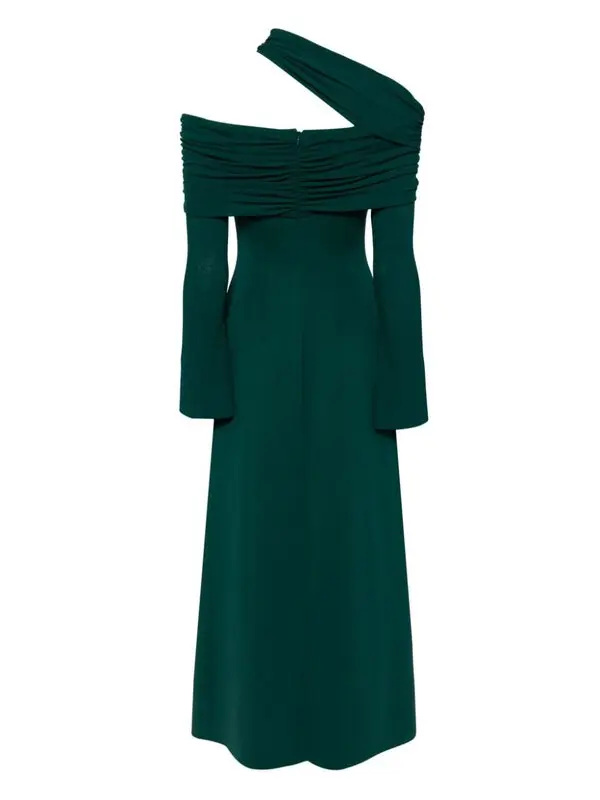 chats by c.dam green dress Chats By C.Dam Green Satin Phan Midi Dress M Chats By C.Dam