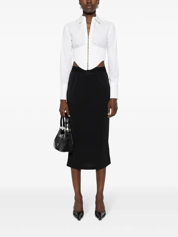 Versace Crystal-embellished Midi Skirt