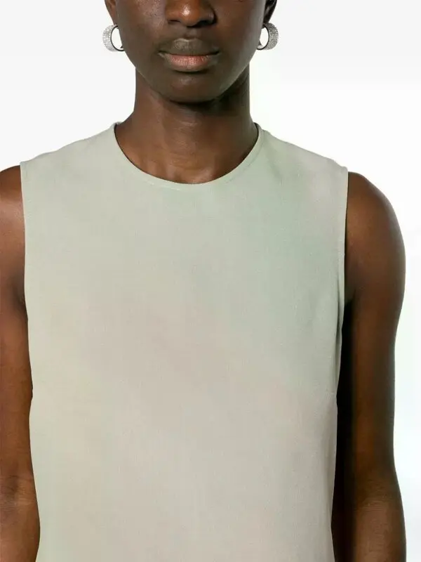 AMI Paris Crepe Tank Top - Green