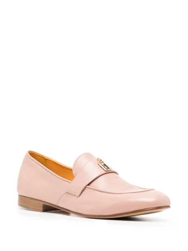 MADISON MAISON Lock Leather Loafers - Pink