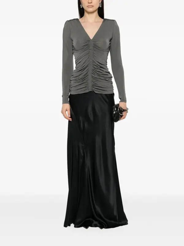Givenchy Ruched Long-sleeve Top