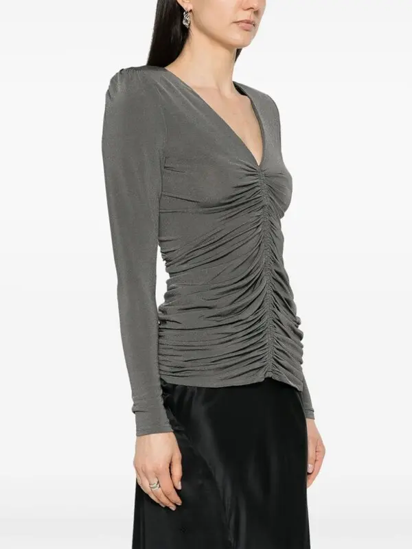 Givenchy Ruched Long-sleeve Top