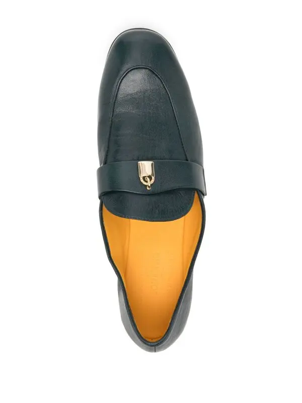 MADISON MAISON Lock Leather Loafers - Green