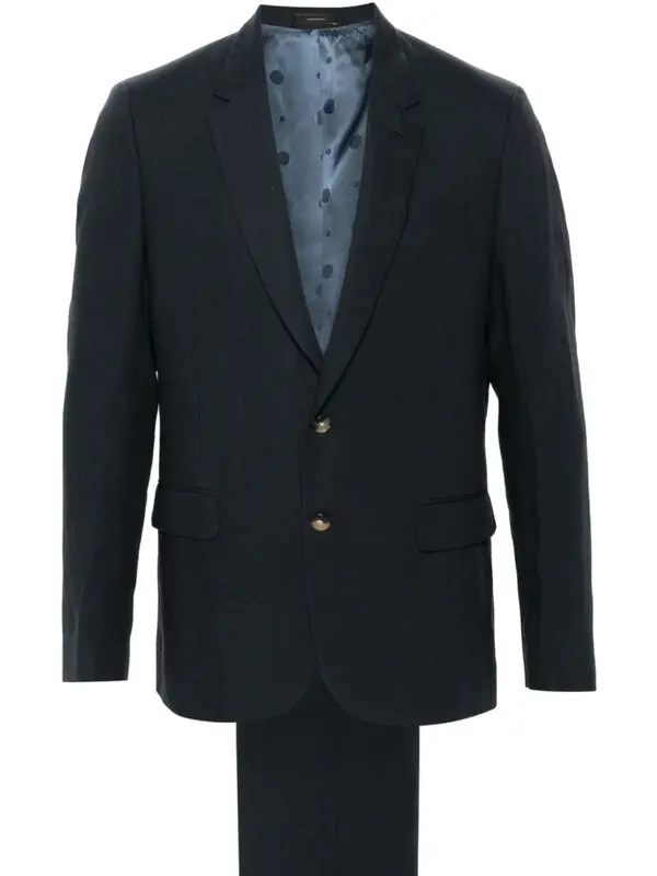Paul Smith Single-breasted Linen Suit - Blue