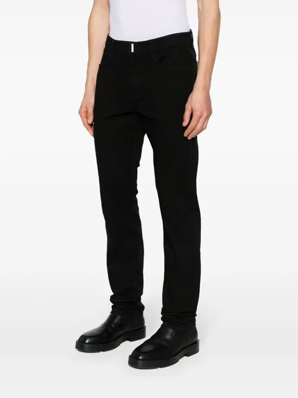 Givenchy Logo-plaque Slim-cut Jeans - Black