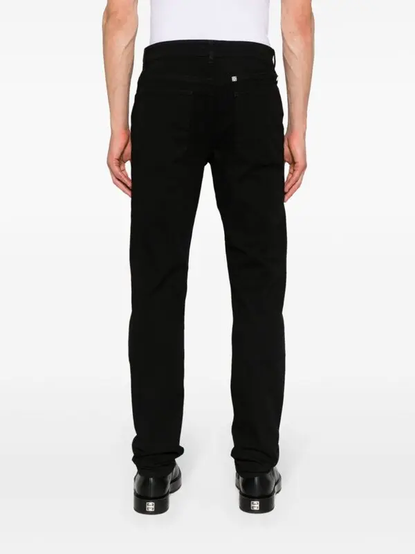 Givenchy Logo-plaque Slim-cut Jeans - Black