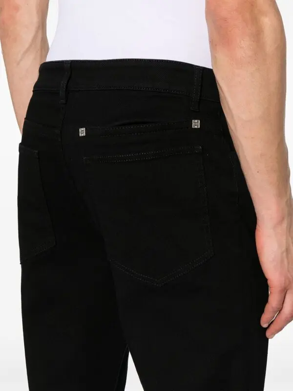 Givenchy Logo-plaque Slim-cut Jeans - Black