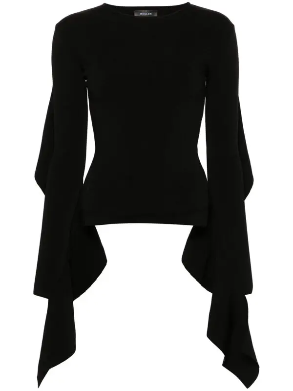 MUGLER Asymmetric Knitted Top