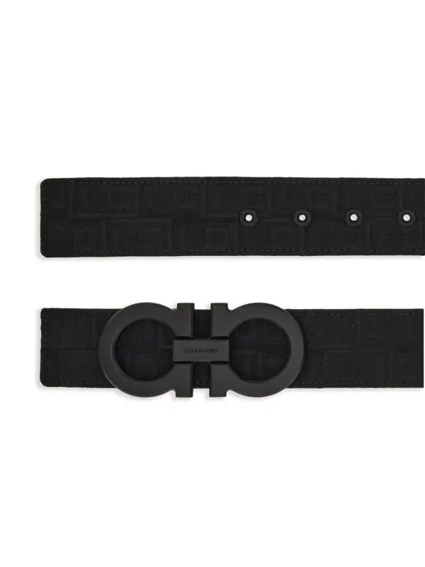 FERRAGAMO Gancini Reversible Belt - Black