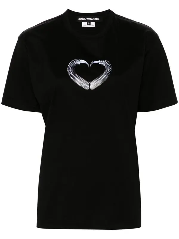 Junya Watanabe Graphic-heart Print T-shirt