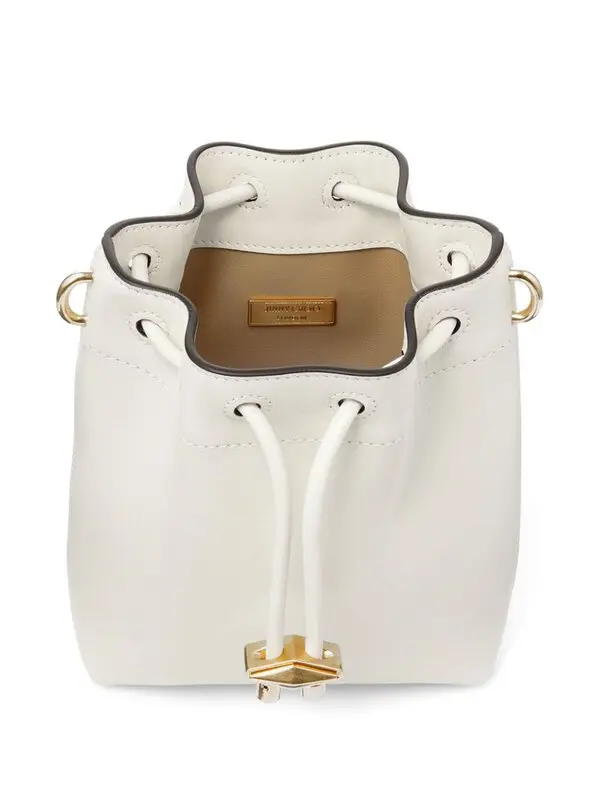 JIMMY CHOO Mini Cinch Leather Shoulder Bag - White