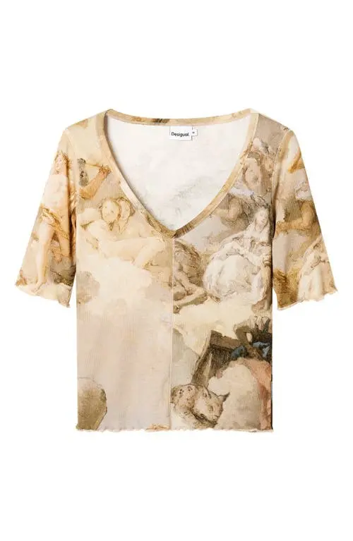 Desigual Ts Art Rib Top
