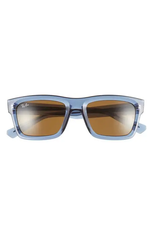 Ray-ban Warren 54mm Rectangular Sunglasses - Blue/ Brown