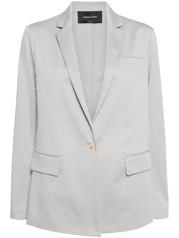 Fabiana Filippi Notched-lapel Single-breasted Blazer - Grey