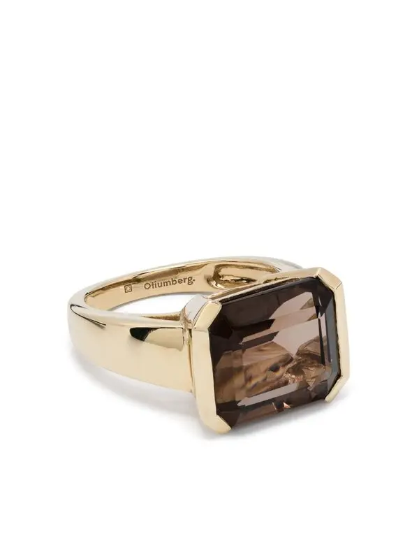 OTIUMBERG 9k Yellow Domino Quartz Solitaire Ring - Gold
