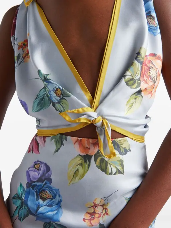 prada printed silk twill mini-dress Prada Printed Silk Twill Mini Dress - Vanilla