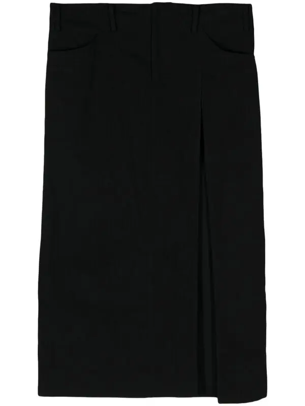 Yohji Yamamoto Side-slit Denim Maxi Skirt