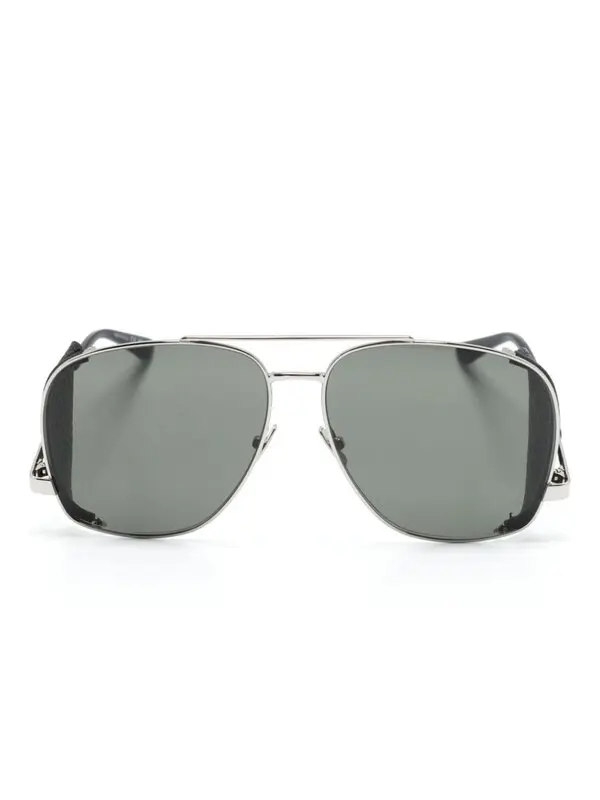 Saint Laurent Leon Pilot-frame Sunglasses - Silver