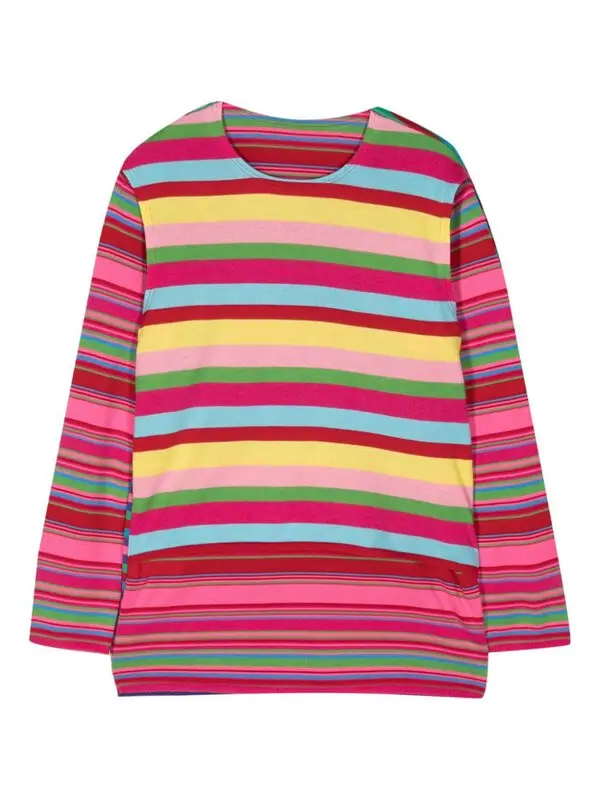Comme Des Garçons Striped Layered Jumper - Pink